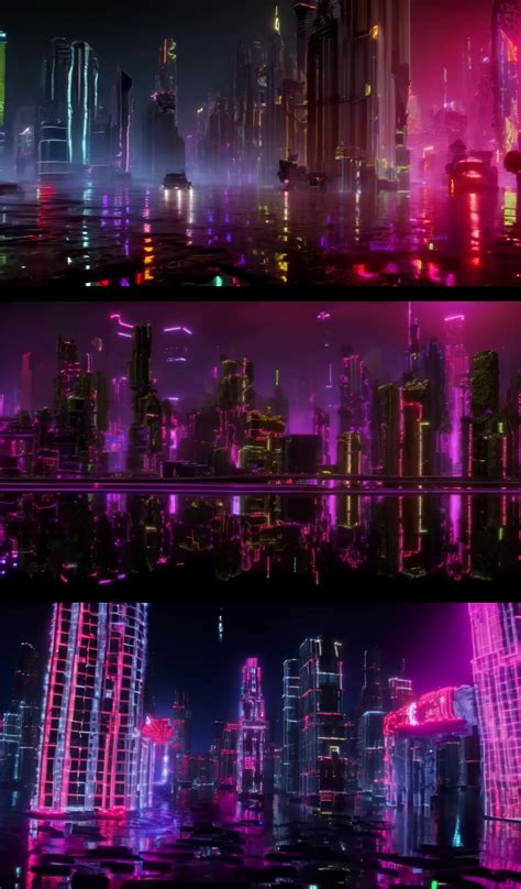 Neon Dreams Echoes Of A Cyber City Triptychs Opensea