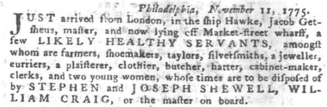 Indentured Servants Elizabeth V And George F Gardner Library