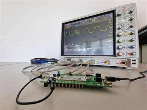 Digital Oscilloscope For Signal Analysis In Electronics Stock Image Image Of Hitech Digital