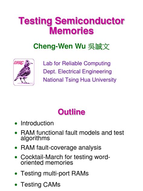 Chapter 5 Cwwu Memory Testing Pdf Flash Memory Random Access Memory