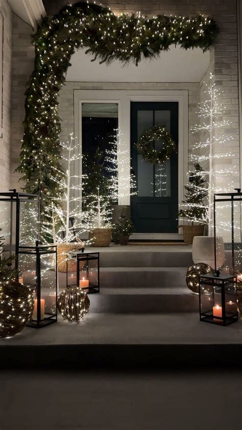 Lit Twinkling Twig Tree Curated On Ltk Christmas Porch Outdoor