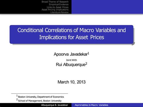 Apoorva Javadekar Conditional Correlations Of Macro Variables And