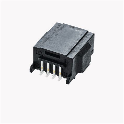 025 Double Lock 4pin Male Connector Horizontal Black Smt Type Uju