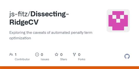 Github Js Fitzdissecting Ridgecv Exploring The Caveats Of Automated Penalty Term Optimization