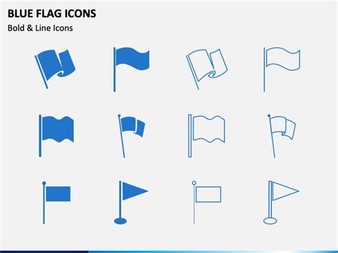 Blue Flag Icons Powerpoint Template Flag Icon Powerpoint Powerpoint