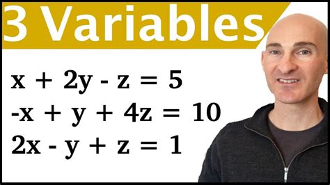 Elimination 3 Variables 3 Equations Youtube
