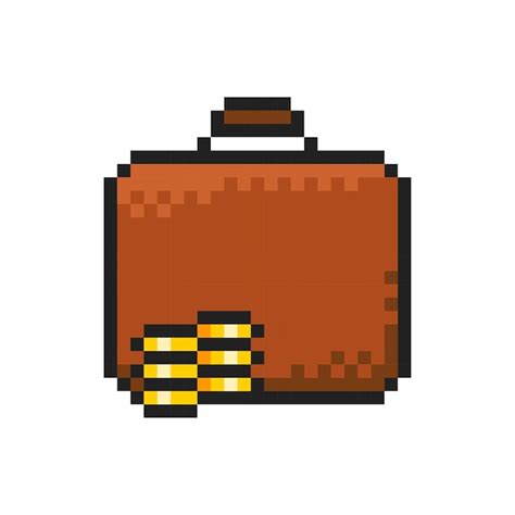 Maleta Con Dinero Pixel Art Vector Premium