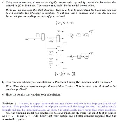 SOLVED A Using Two Integrators Whose Output Signify Respectively V C And I L Model The