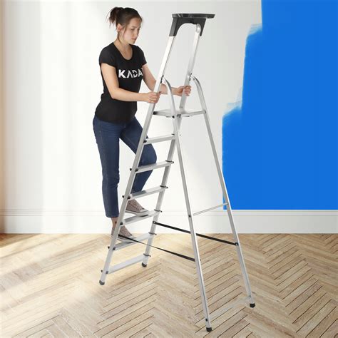 KADAX Drabina Domowa Aluminiowa 7 Stopniowa Hak Arena Pl