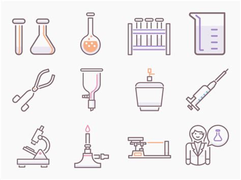 Laboratory Icon Set Flat Icons