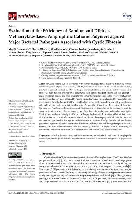 Pdf Evaluation Of The Efficiency Of Random And Diblock Methacrylate Based Amphiphilic Cationic