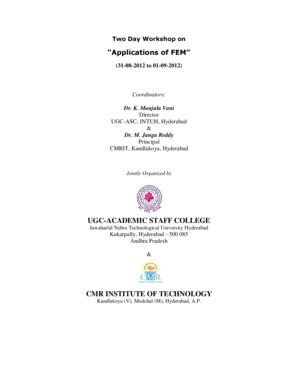 Fillable Online Ugc Academic Staff College Cmr Institute Of Technology