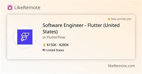 📩 Software Engineer Flutter United States At 🏢 Flutterflow Salary 💰 150k 280k 📍remote
