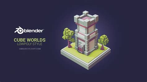artstation low poly cube worlds 8 flat shaded blender speed modeling concept art 3d