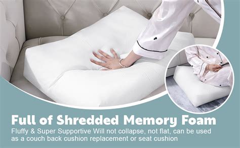 Hombys Shredded Foam Sofa Back Cushions Supportive Back Cushion Replacement For