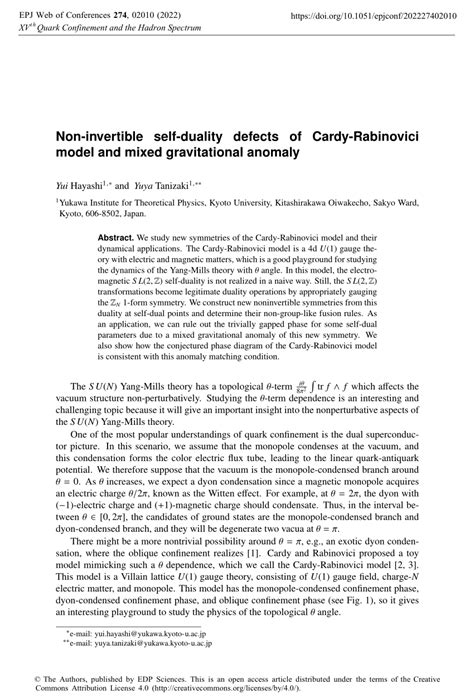 Pdf Non Invertible Self Duality Defects Of Cardy Rabinovici Model And
