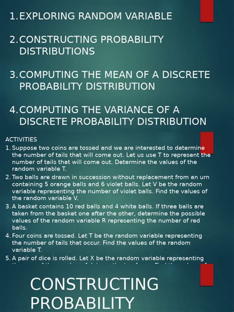 Constructing Probability Distribution Pdf Probability Theory