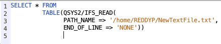 Read Data In IFS File From SQL IBM I