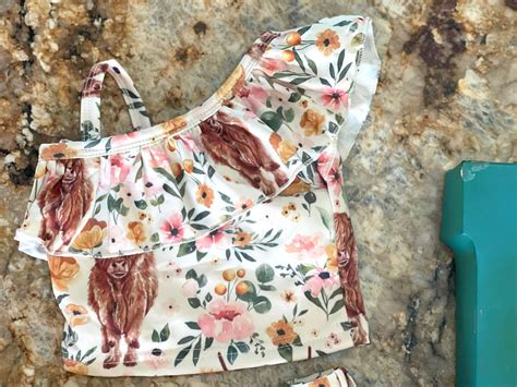 Scottish Highlander Swimsuit Cows And Flowers Tankini Bikini