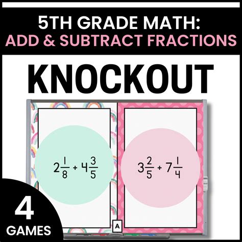 5th Grade Adding And Subtracting Fractions 5th Grade Math Games