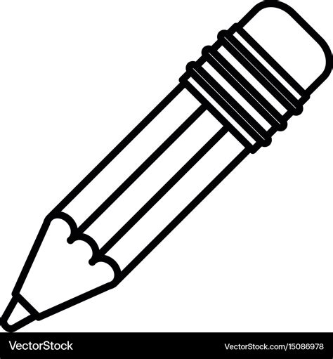 Sketch Silhouette Image Pencil With Eraser Vector Image
