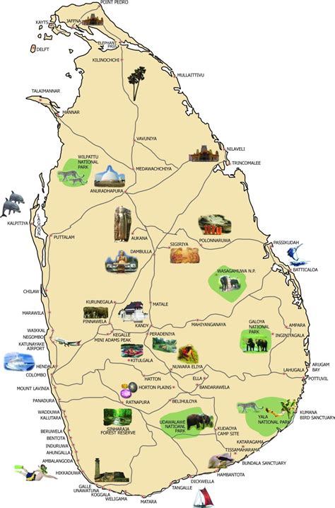 Sri Lanka Tourism Map Tourism Map Places To See