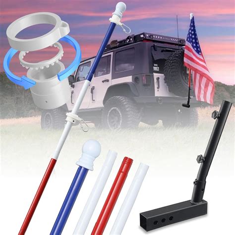 Truck Flag Pole Kit With Trailer Hitch Holder 6ft Heavy