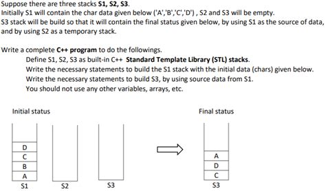 Solved Suppose there are three stacks S1, S2, S3. Initially | Chegg.com