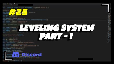 25 leveling system part i discord js v13 series youtube