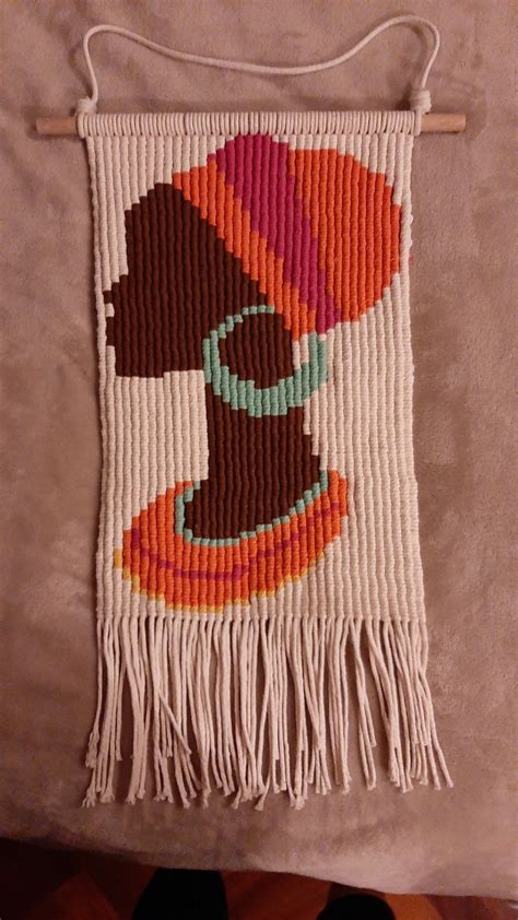 Macrame Wall Hanging Pixel Wall Art Pixel Art Macrame Flower Pattern