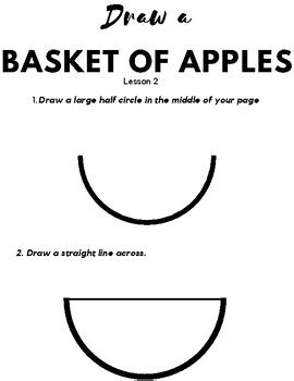 Art Sub Plans Guided Drawing Handout How To Draw A Basket Of Apples