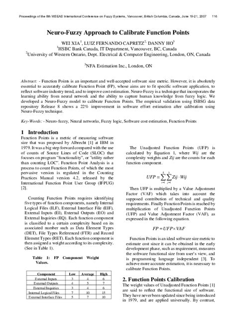 Pdf Neuro Fuzzy Approach To Calibrate Function Points Luiz Fernando Capretz