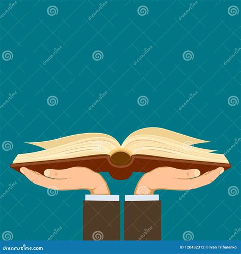 Las Manos Humanas Sostienen Un Libro Abierto Ilustración Del Vector