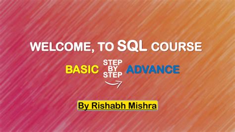 sql course basic to advanced