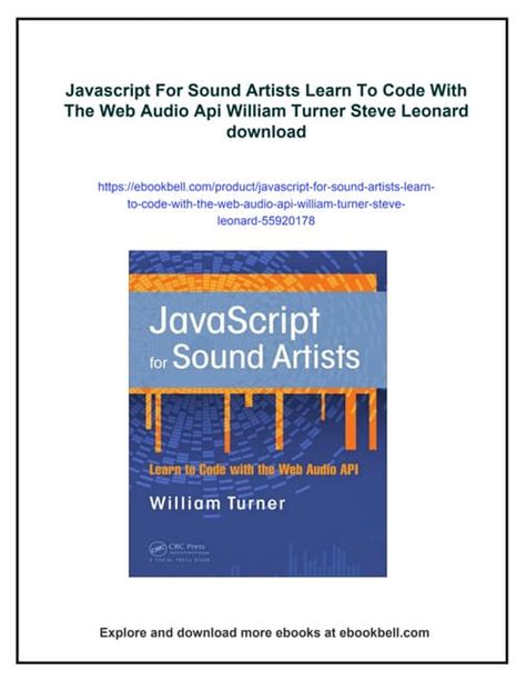 Javascript For Sound Artists Learn To Code With The Web Audio Api