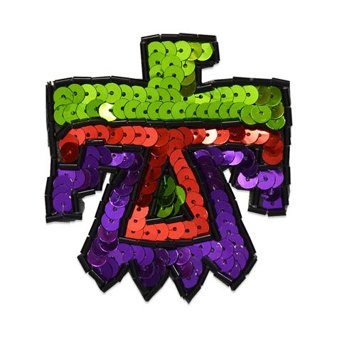 2 3 4 X 2 1 2 Chinook Thunderbird Sequin Applique Patch Multi Colo Expo International Inc