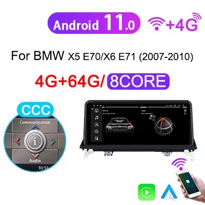 Android 11 Car Multimedia Player For BMW X5 E70 X6 E71 2007 2013 CCC