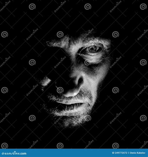 Portrait Of Adult Caucasian Man With Very Angry Face And Who Seems Like