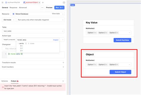 Connect Dropdown To Jsonb Field In Table Works As Key Value Pairs Not