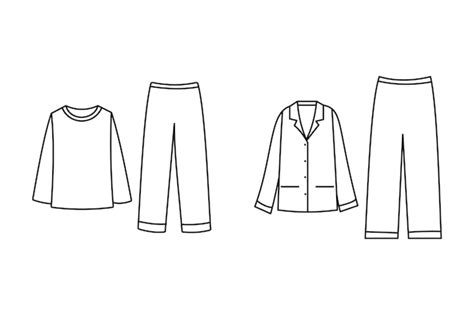 Premium Vector Pajamas Illustration Outline Black And White