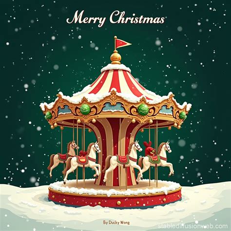 Luxury Christmas Carousel Scene Stable Diffusion Online