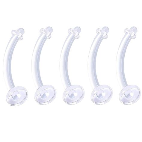 Piercing Retainer Clear Bioflex Plastic 14g 16g 18g Nose Tongue Eyebrow