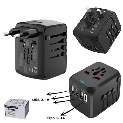 Adaptador Cargador De Viaje Con 3 USB 5V 2 4A Puerto Tipo C 5V 3A 110V 693W 250V 1575W