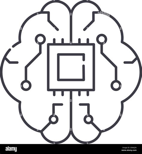 Artificial Intelligence Brain Icon Linear Isolated Illustration Thin Line Vector Web Design