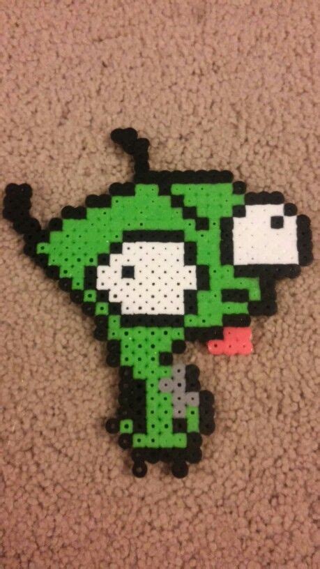 Gir From Invader Zim Perler Bead Art Perler Beads Designs Perler Beads