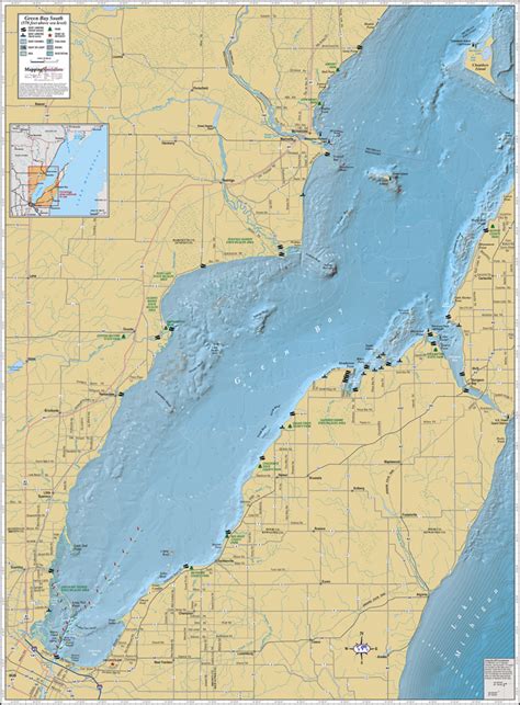 Green Bay Southern Wall Map