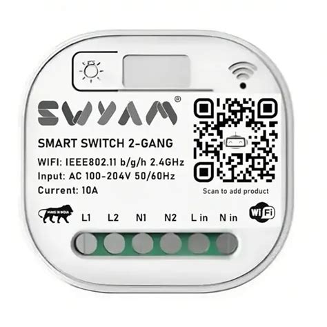 Swyam 2 Gang Wifi Smart Switch With Electrical Safety Feature