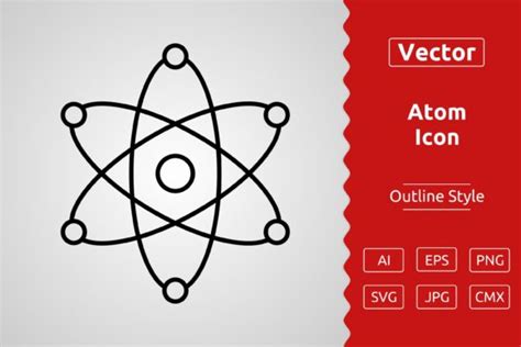 Vector Atom Outline Icon Graphic By Muhammad Atiq · Creative Fabrica