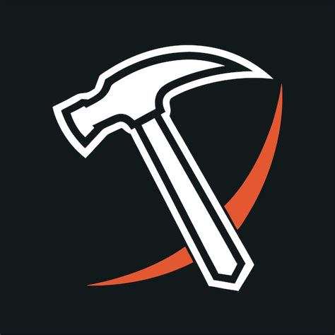 Hammer Line Art Logo Design Vector Art And Illustration Premium Ai