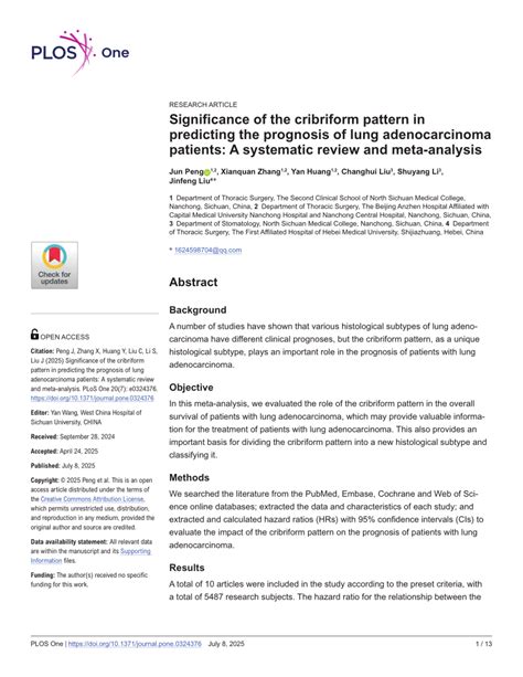Pdf Significance Of The Cribriform Pattern In Predicting The